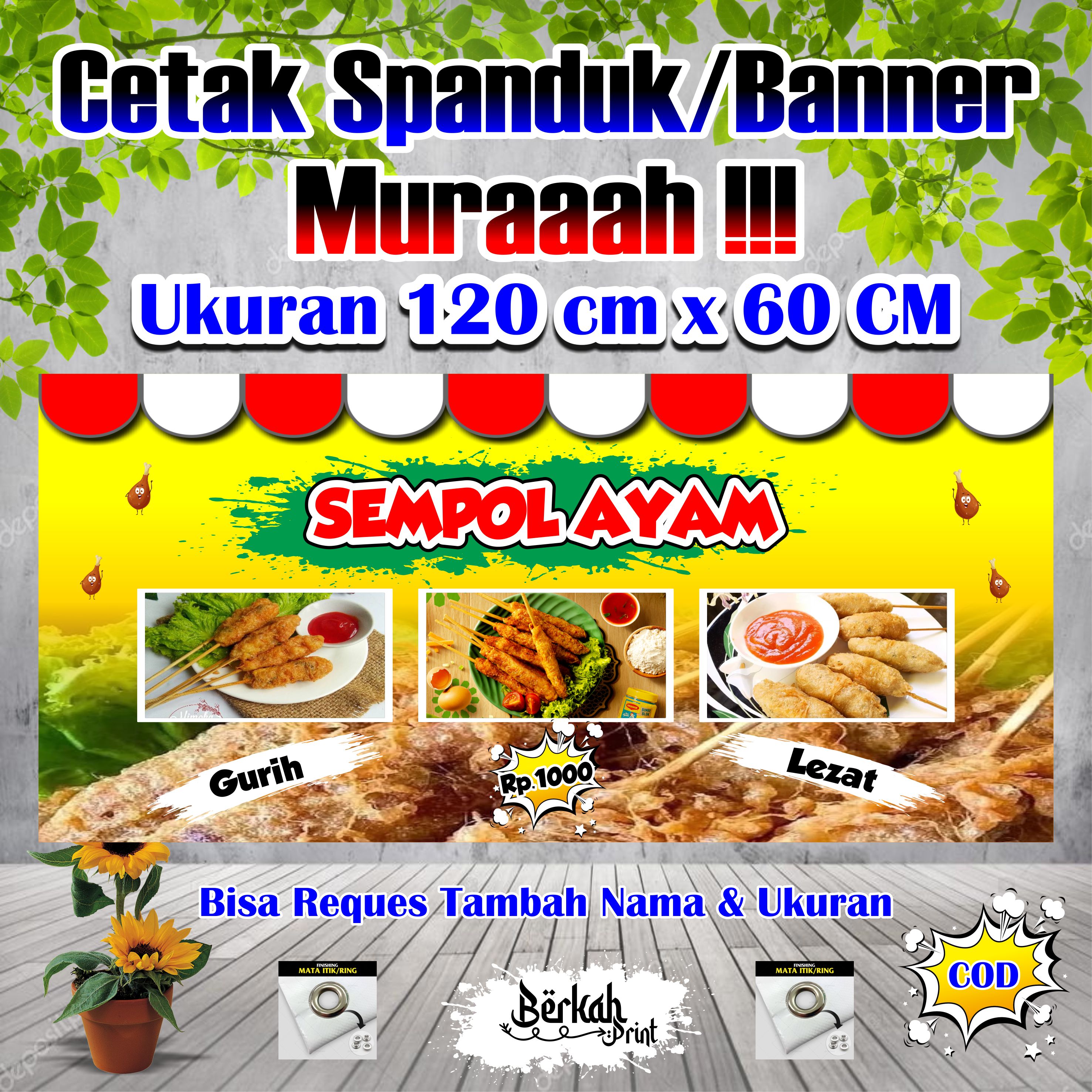 Spanduk Banner Sempol Ayam Ukuran 120 cm x 60 cm | Lazada Indonesia
