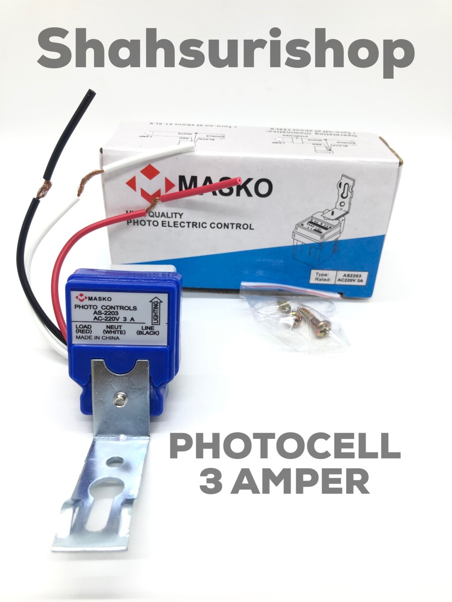 PHOTOCELL MASKO 3A 3 A AMPER 220V SENSOR CAHAYA PHOTO ELECTRIC CONTROL ...