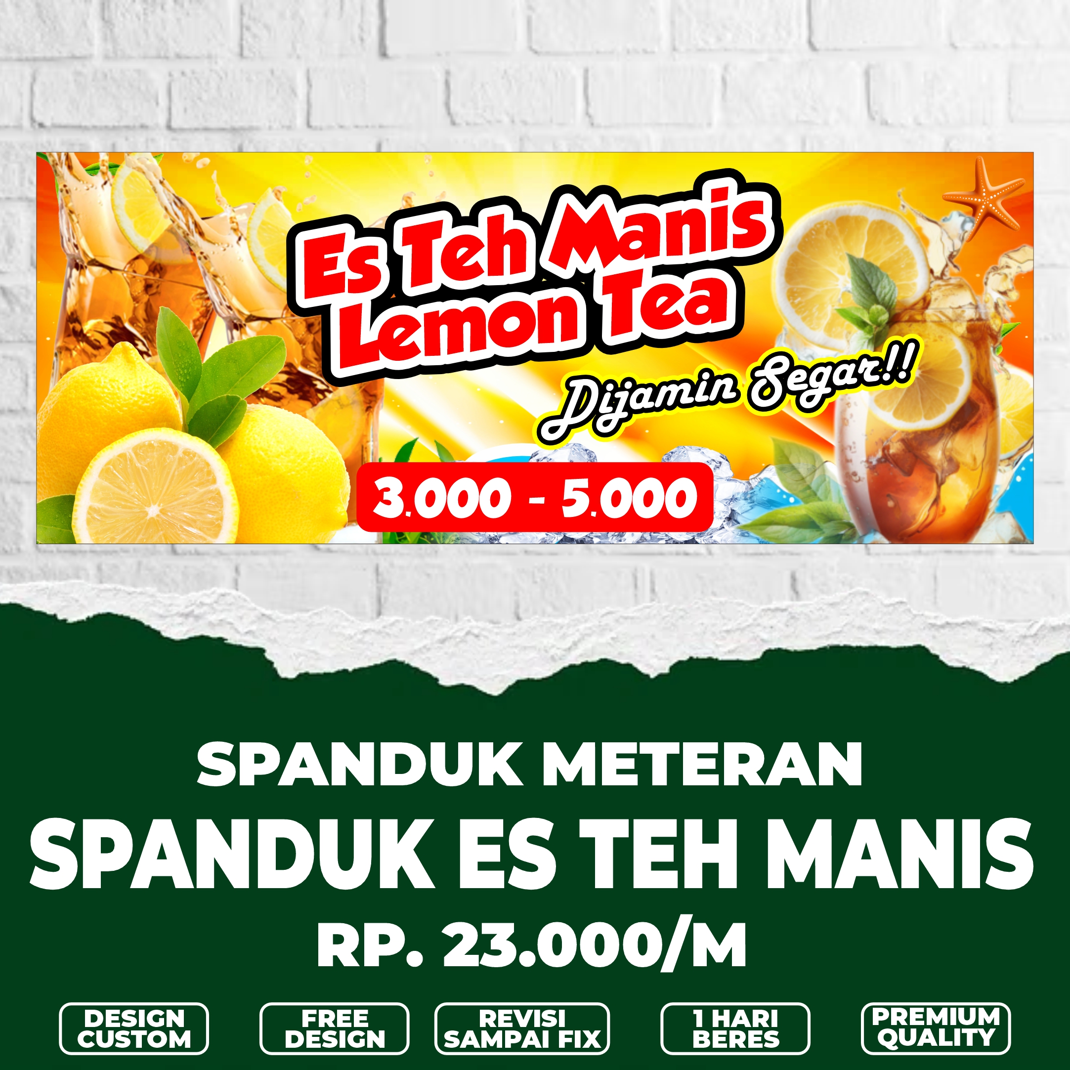Spanduk es teh manis / banner es teh manis / spanduk banner meteran ...