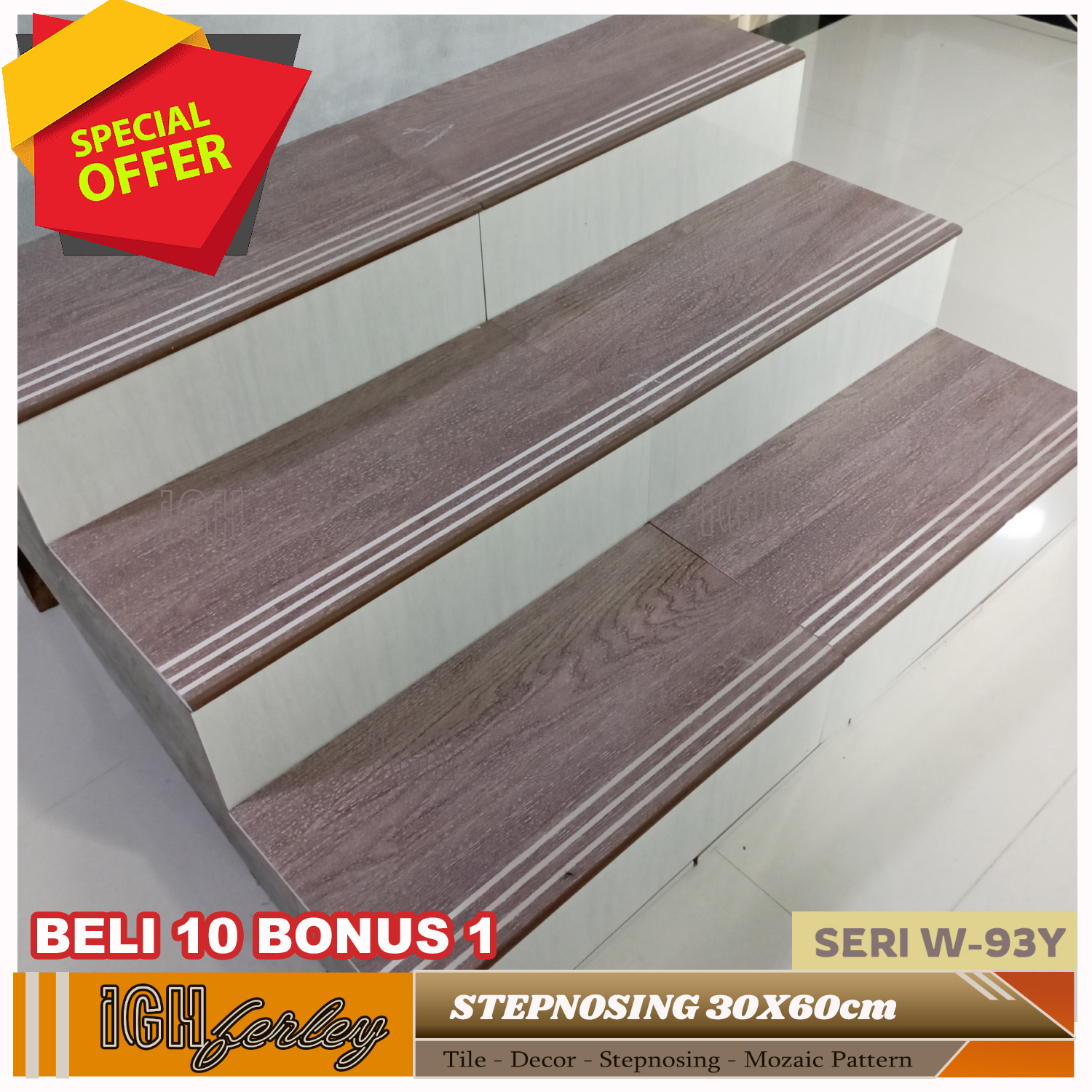 Stepnosing Granit 30x60 Pijakan Tangga Motif Kayu Keren 10 Bonus 1 ...
