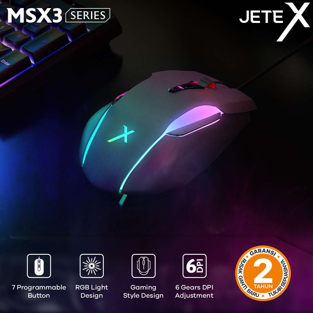 JETE X MSX3 Mouse Gaming RGB JETE MSX3 7 Programmable Button - Garansi ...