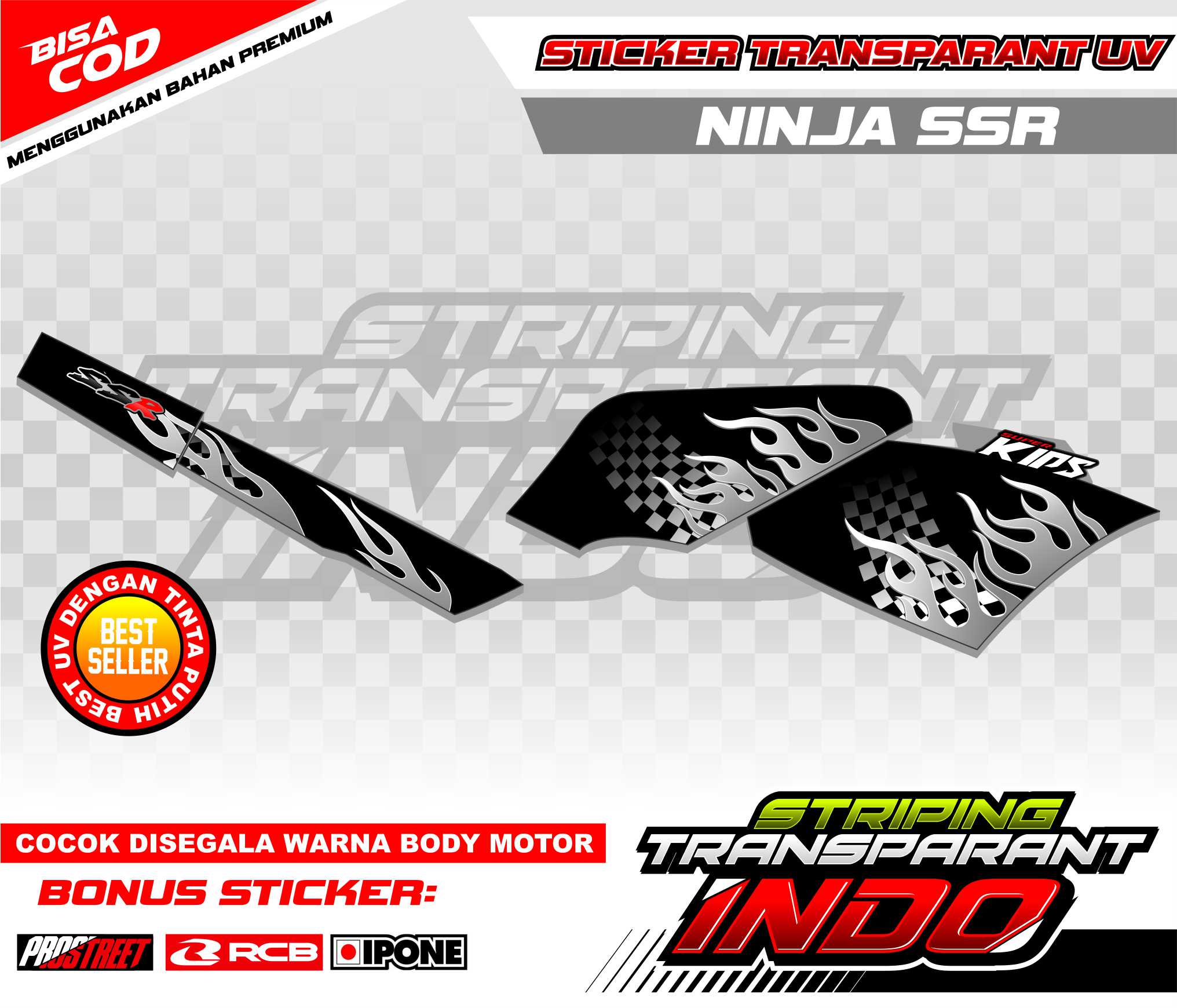 STRIPING MOTOR KAWASAKI NINJA SSR API STYLE / STICKER VARIASI MOTOR NINJA SSR | Lazada Indonesia