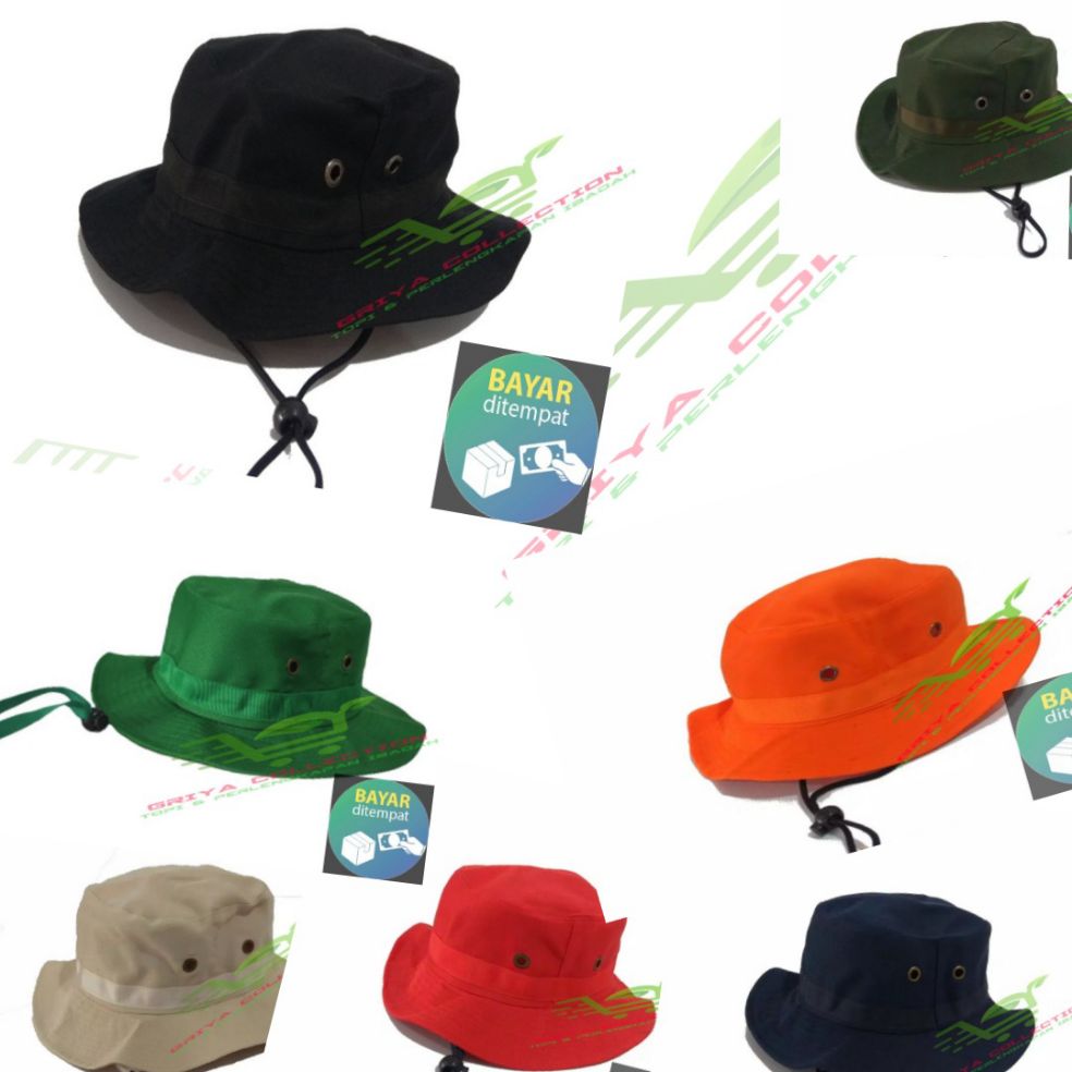 Topi Rimba / Topi Gunung / Topi Outdor / Topi Bucket / Topi Kebun ...