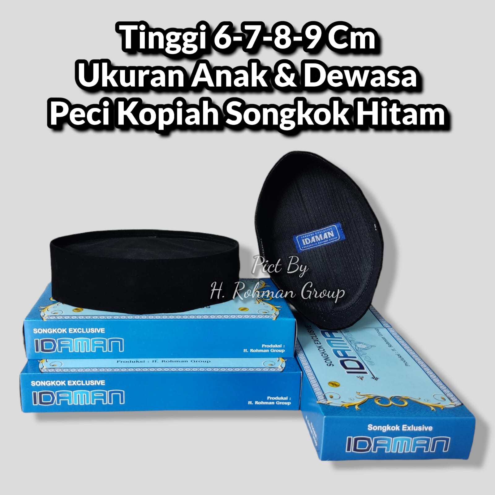 PECI HITAM POLOS - KOPIAH HITAM POLOS - KOPIAH SHOLAT PRIA LAKI LAKI ...