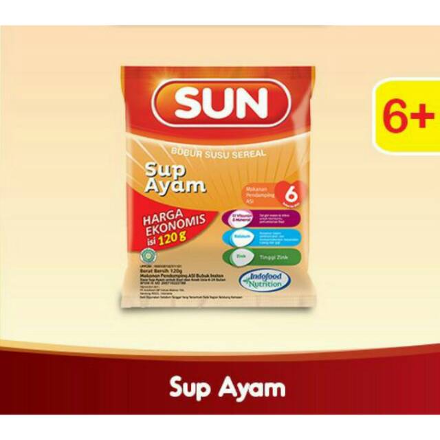 Bubur Susu MPASI Bayi Sun Kemasan Ekonomis 120 gram Rasa Sup Ayam BS ...