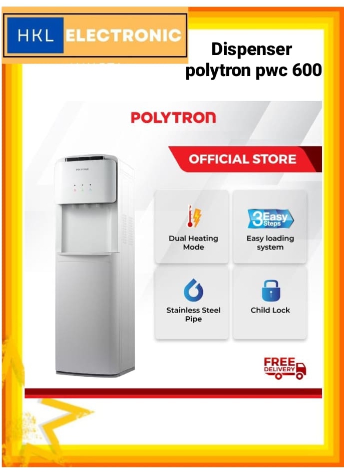 DISPENSER POLYTRON GALON BAWAH PWC-600 TANPA KOMPRESOR | Lazada Indonesia