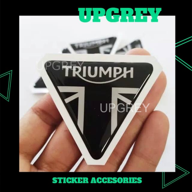 STIKER MOTOR/MOBIL TRIUMPH STICKER RESIN TIMBUL LENTUR AKSESORIES MOTOR ...