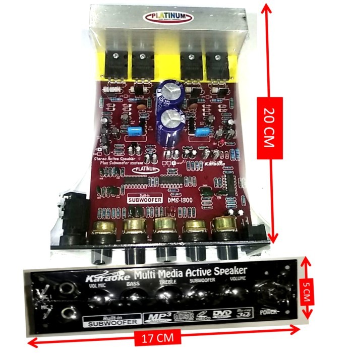 Kit MODUL Power Amplifier DMS 1300 Stereo Active + 2Mic+ Subwoofer ...