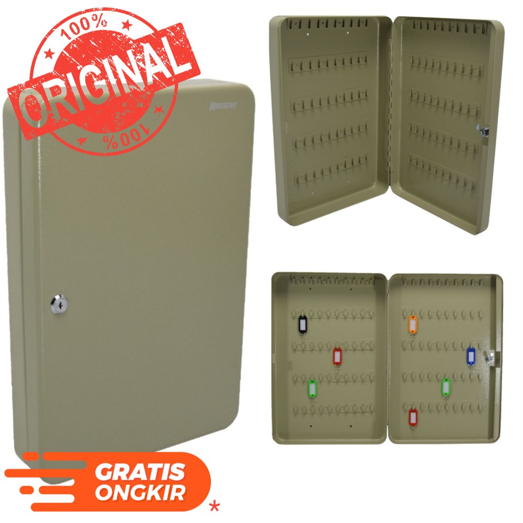 Krisbow Kotak Kunci/Key Box Berdaya Tampung 100 Kunci - Krem | Lazada ...
