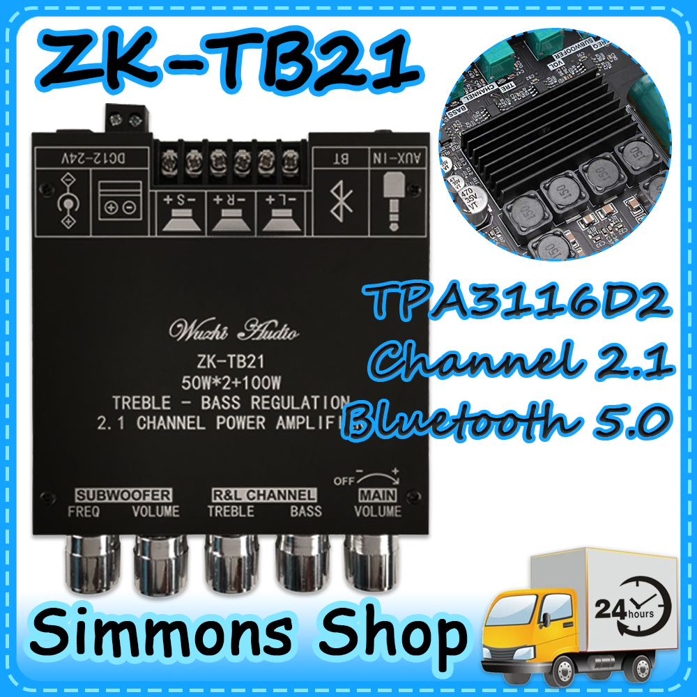 Stok Dikirim Dari Jakarta ZK-TB21 TPA3116D2 Bluetooth 5.0 Amplifier Board 50Wx2+100W Bluetooth ...