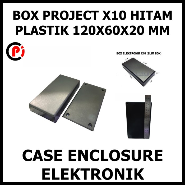 Box Project X10 Hitam Plastik 120x60x20 mm Case Enclosure Elektronik ...