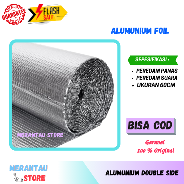 10 Meter Aluminium Foil Bubble Peredam Panas Atap Rumah 25Meter Tebal ...