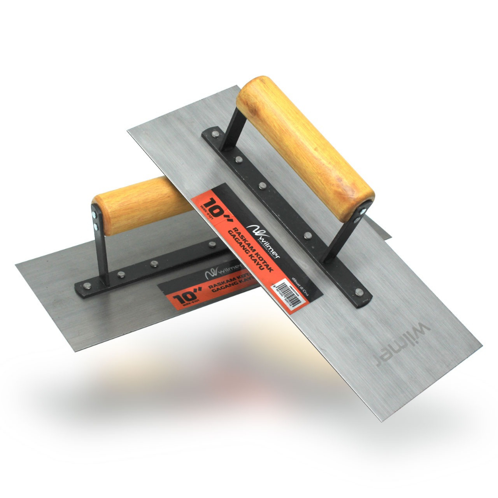 ROSKAM RASKAM 30cm 10 inch BESI BAJA POLOS GERIGI PLASTERING TROWEL ...