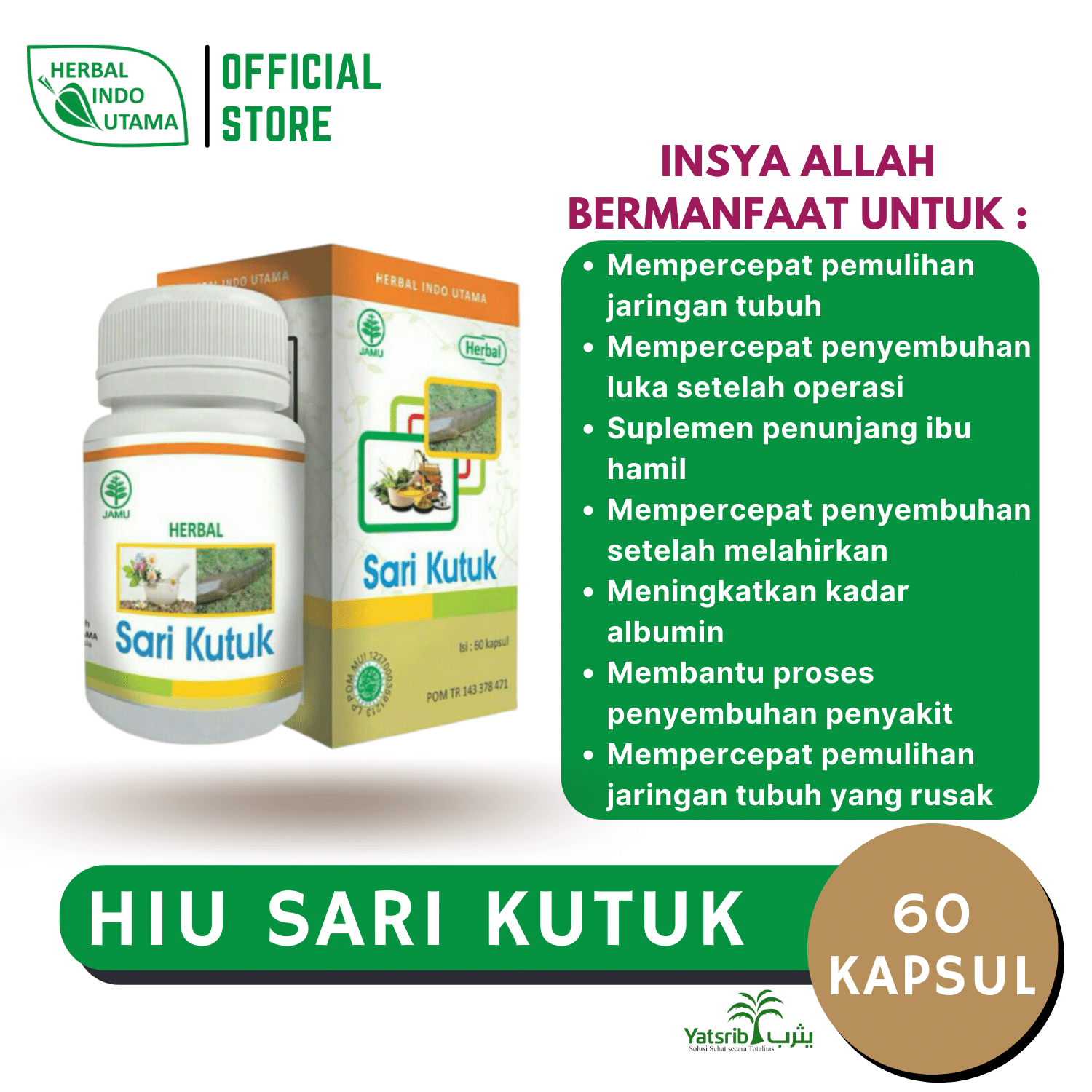 HIU SARI KUTUK | Obat Herbal untuk Regenerasi Sel | Lazada Indonesia