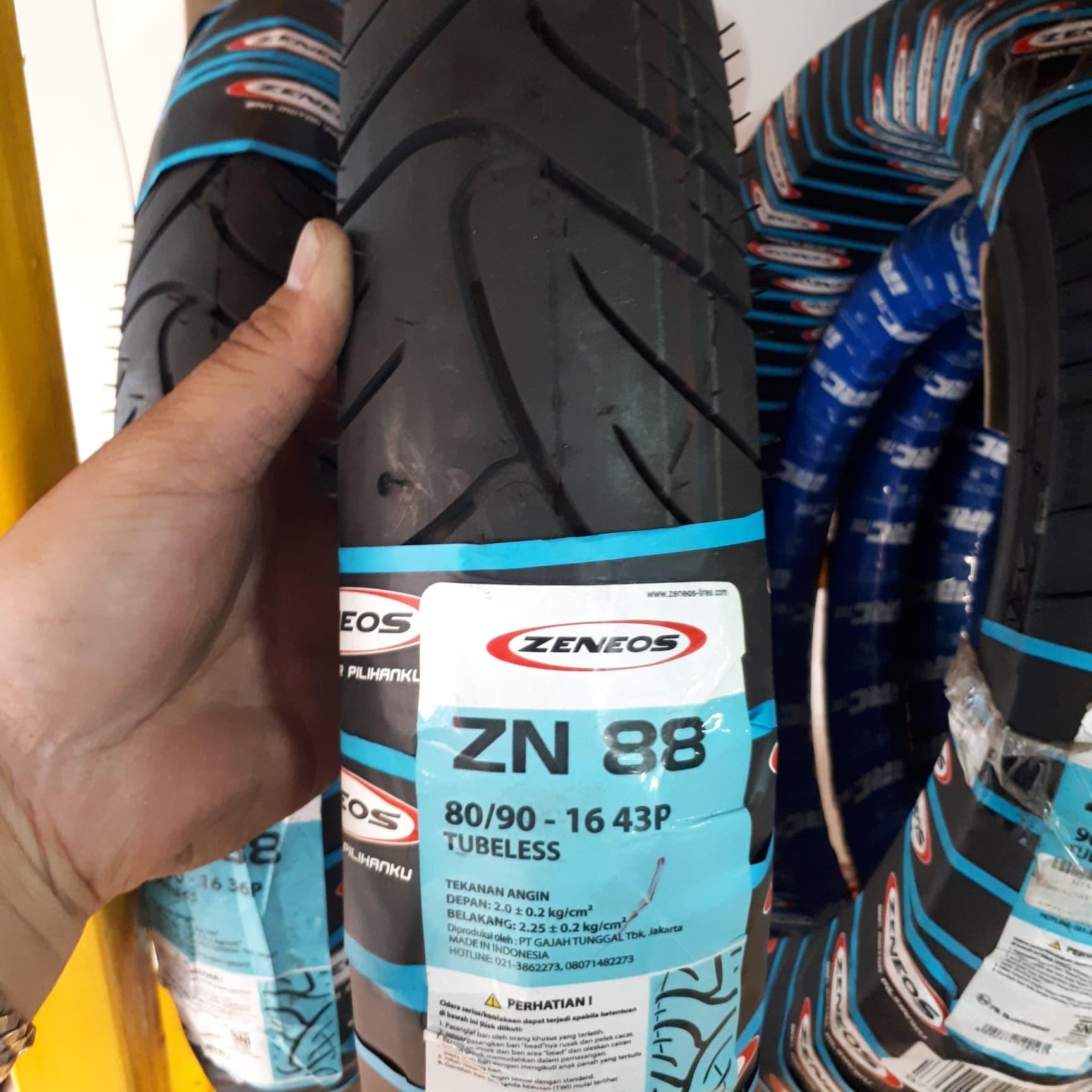 Ban Motor Ring 16 80/90-16 Zeneos ZN88 Tubeless Ban Baru | Lazada Indonesia
