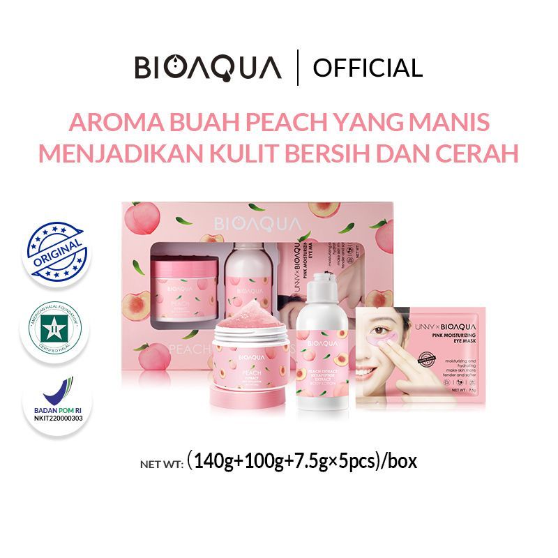 BIOAQUA PEACH BODY CARE SERIES SET BOX | Lazada Indonesia