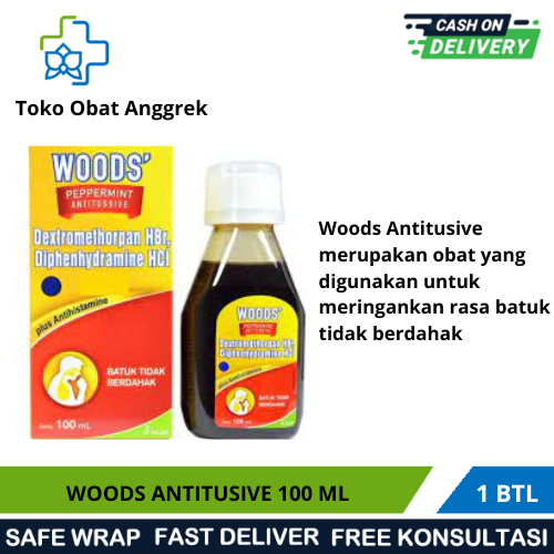 WOODS ANTITUSSIVE SIRUP 100 ML/OBAT BATUK KERING/MEREDAKAN BATUK GATAL ...