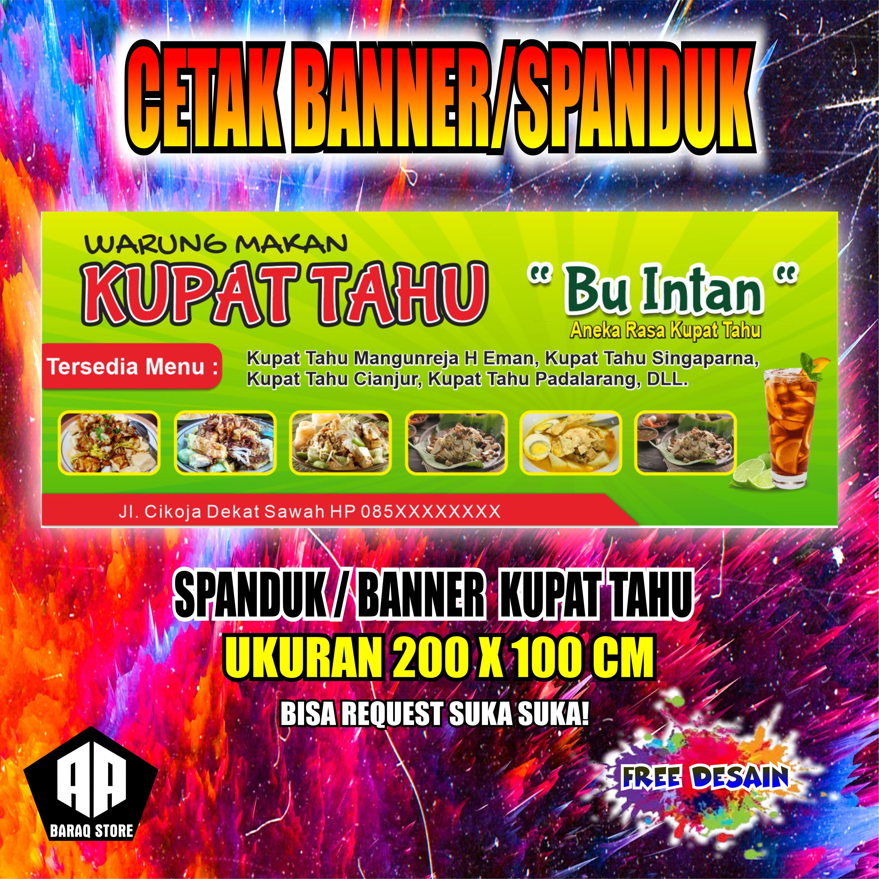Cetak Banner Cetak Spanduk Kupat Tahu UKURAN 200X100 CM BISA REQUEST ...