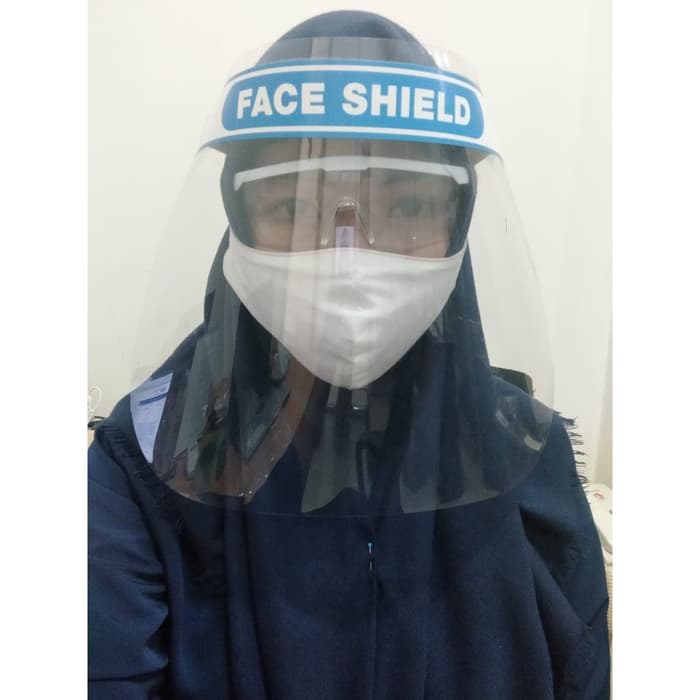 Face shield masker mika medis transparan pelindung safety mask FACE ...