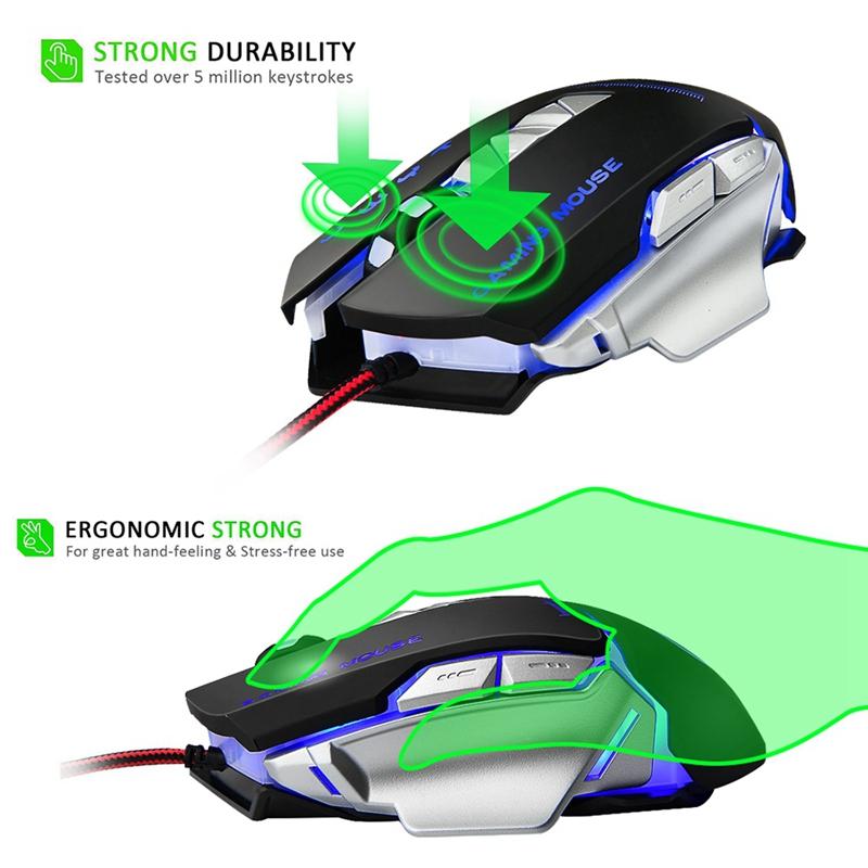 G810 Gaming Mouse Usb Wired Optical Game Mouse 3200 Dpi Adjustable 8 ...