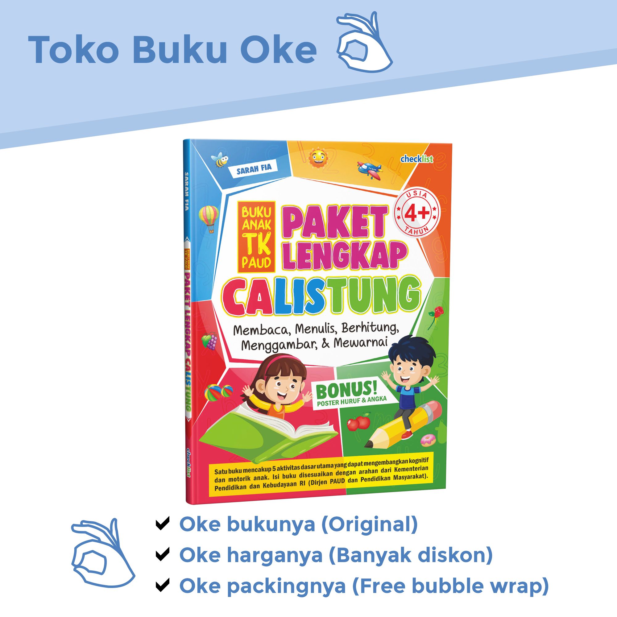 Buku Aktivitas Anak TK PAUD Paket Lengkap Calistung Bonus Poster ...