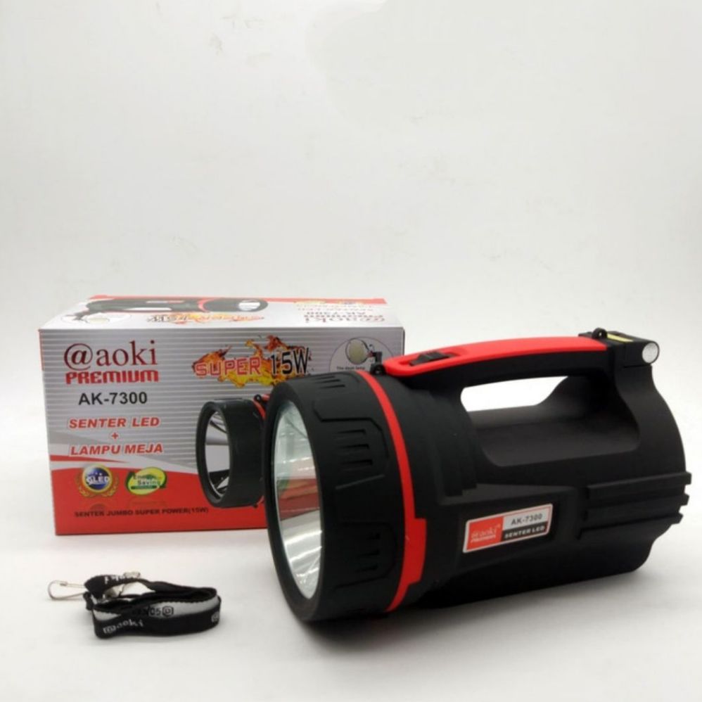 Senter tangan Led Aoki Ak 7300 Senter Led 15 Watt Jumbo + Lampu Meja ...