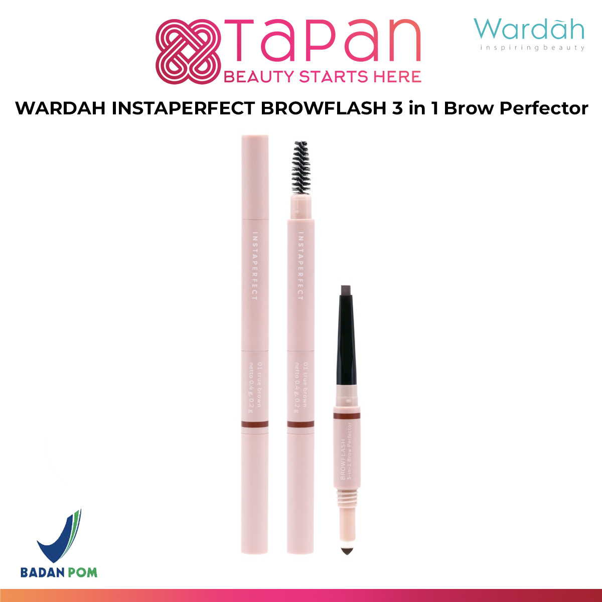 WARDAH INSTAPERFECT BROWFLASH 3 in 1 Brow Perfector | Lazada Indonesia