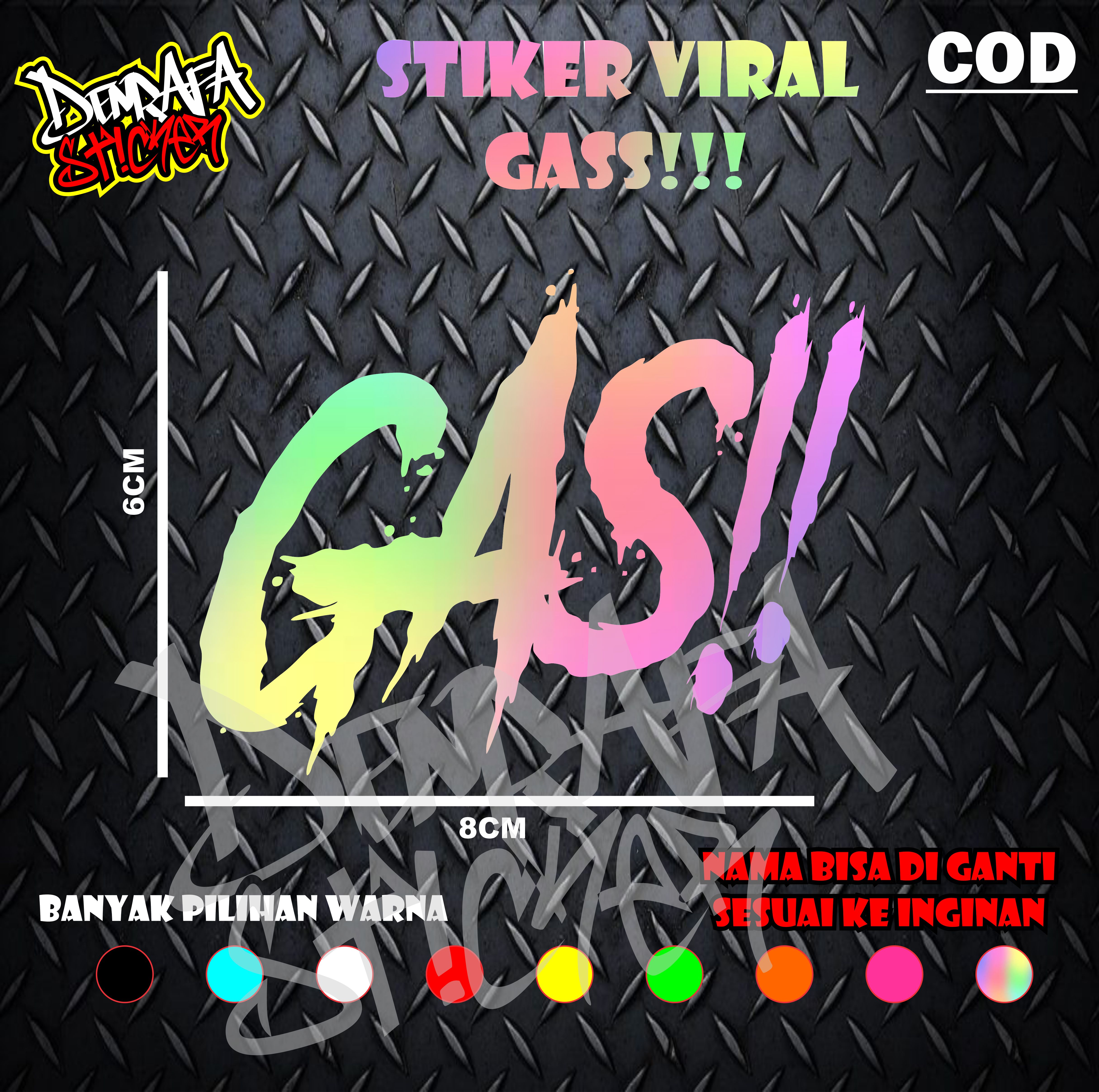 STIKER VIRAL CUTTING MODEL GAS / STICKER MOTOR STIKER CUTTING TULISAN ...