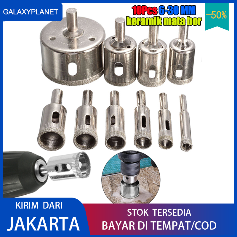 (Dikirim Dari Jakarta) 10 Pcs Kuat Mata Bor Kaca Diamond Coated Hole ...