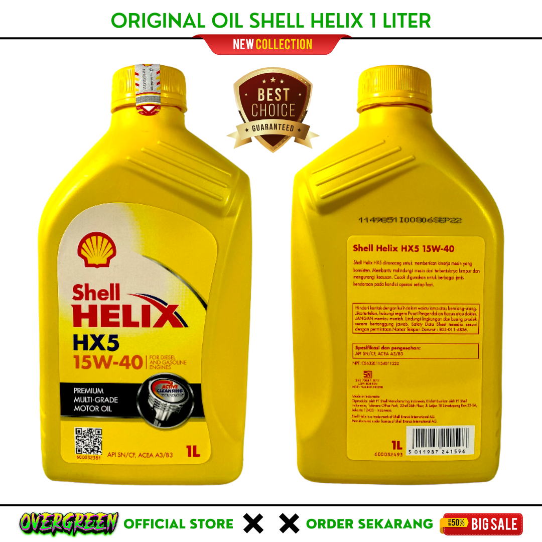 ( SHELL HX5 1 liter ) OLI MOTOR DAN MOBIL 15W-40 | Lazada Indonesia