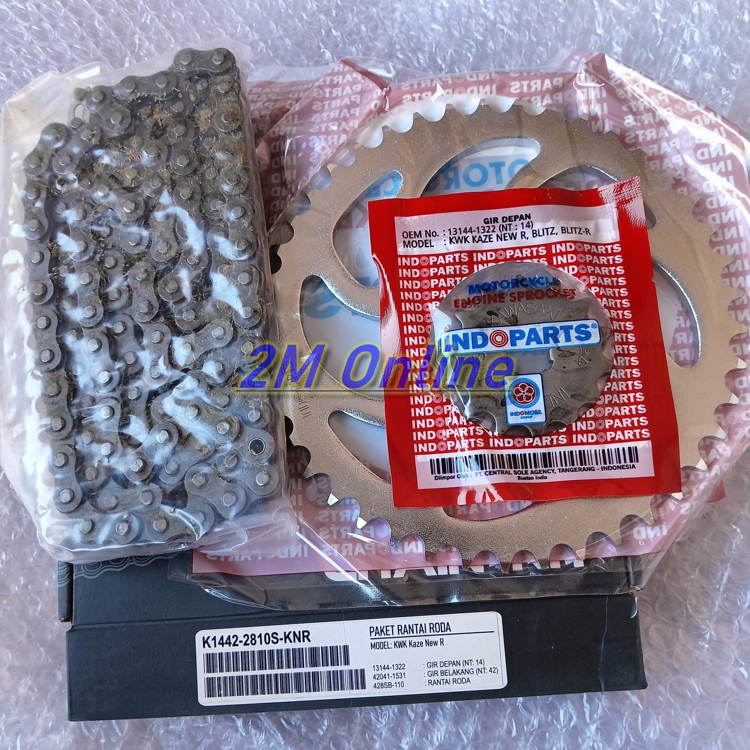 Gear Set Rantai Kaze New R 14-42T 428SB-110 Solid Bush Indopart ...
