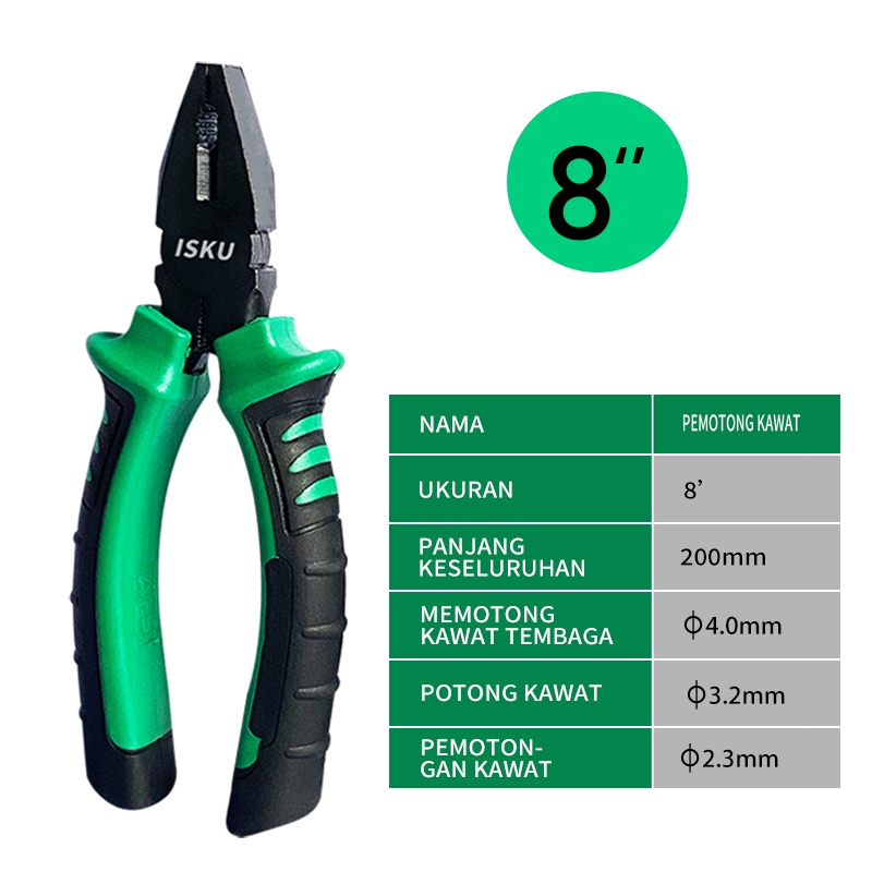 ISKU Tang kawat 6inch Tang jepit 6 inch Tang diagonal 6inch tang ...