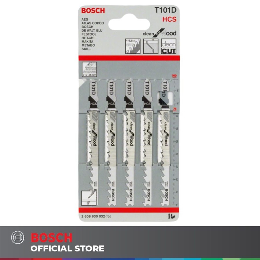BOSCH Mata Gergaji Kayu Halus/ Jigsaw Blade T 101 D Clean | Lazada ...