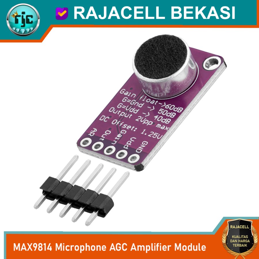MAX9814 High Performance Microphone AGC Amplifier Module Pre Amp Mic ...