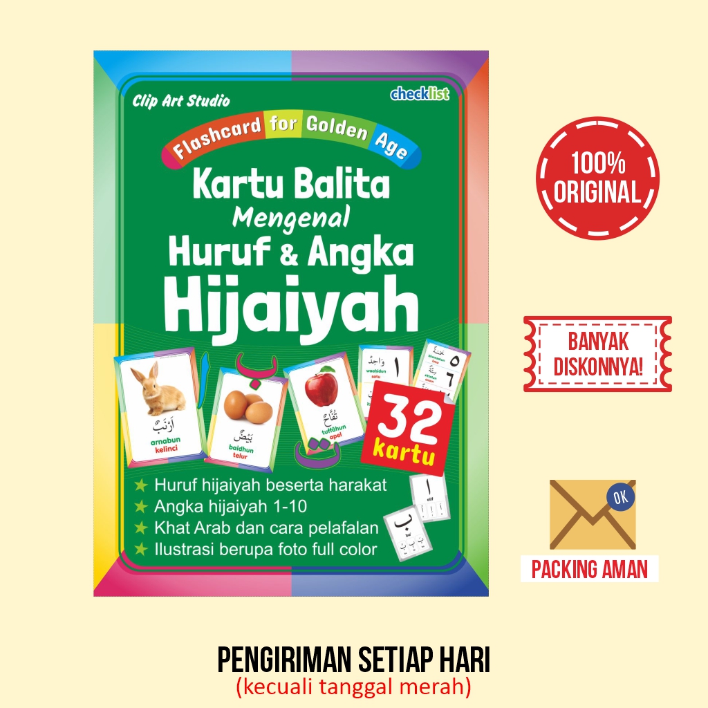 Flashcard for Golden Age Kartu Balita Mengenal Huruf & Angka Hijaiyah ...