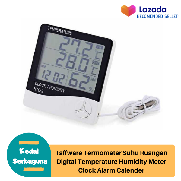 Taffware Termometer Suhu Ruangan Digital Temperature Humidity Meter ...