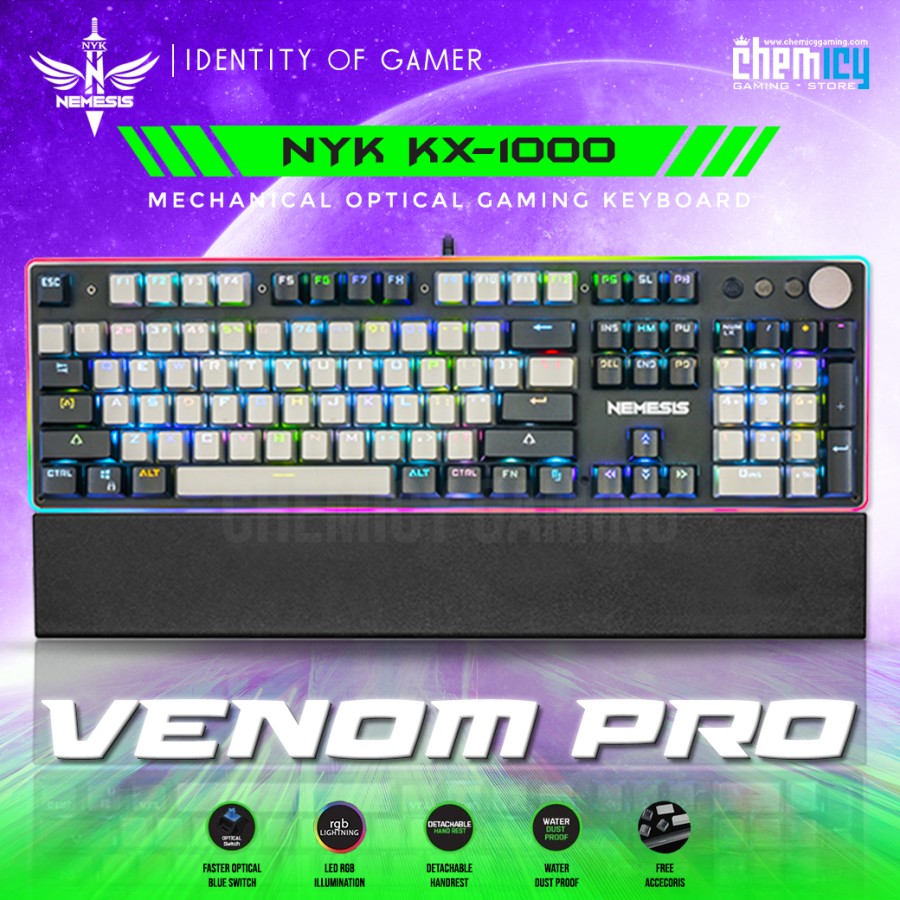 NYK KX-1000 Venom Pro Mechanical Gaming Keyboard | Lazada Indonesia