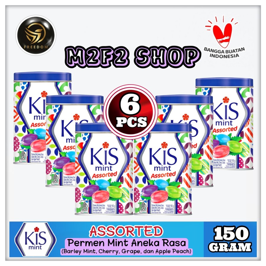 Permen Kis Mint Assorted Candy Festive Kaleng | Tin - 150 gr (Kemasan 6 ...