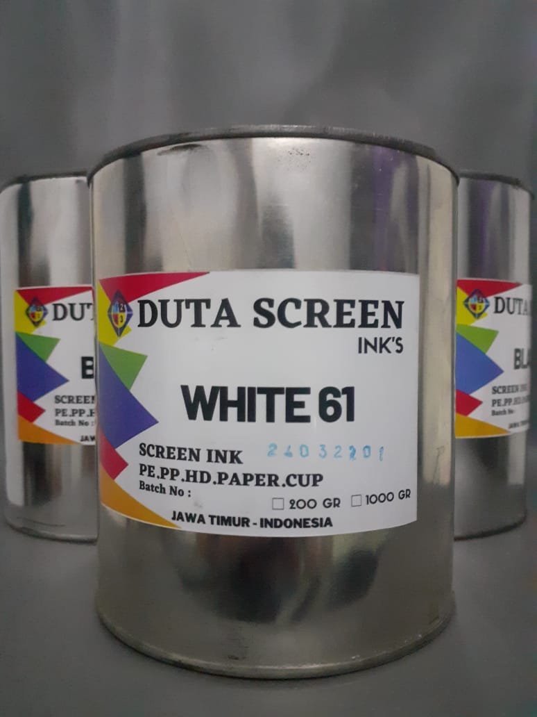 Tinta sablon DUTA SCREEN warna White (putih)| Sablon plastik, paper ...