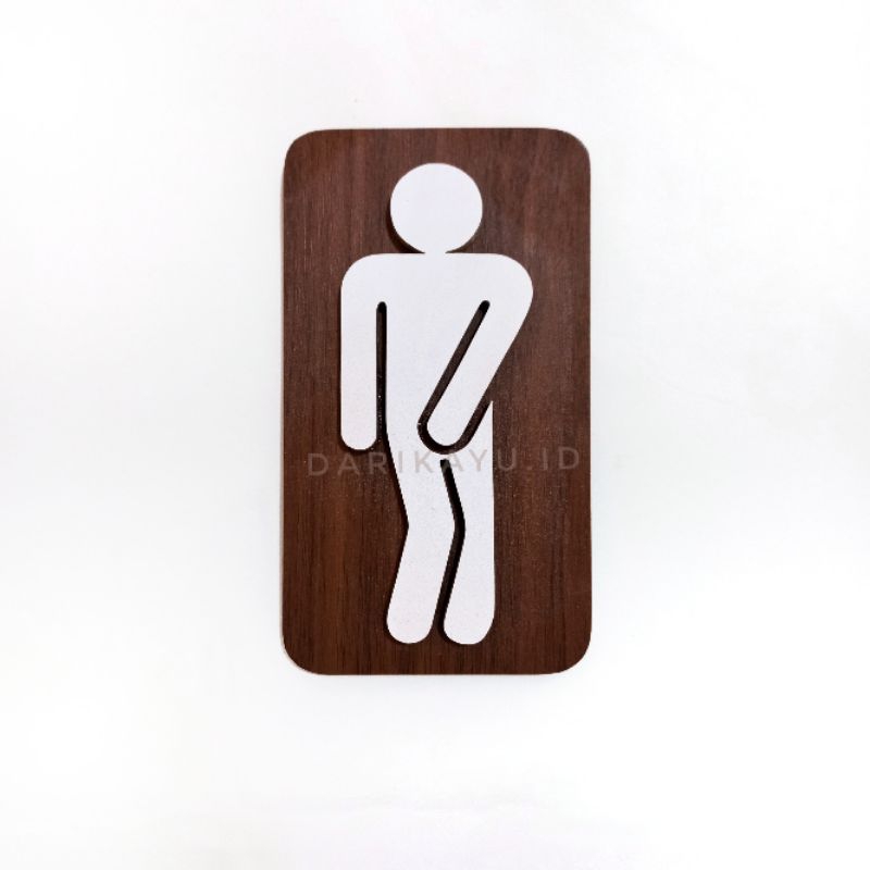 Logo Lambang Toilet bahan Kayu Timbul / Toilet Sign/Penanda Toilet ...
