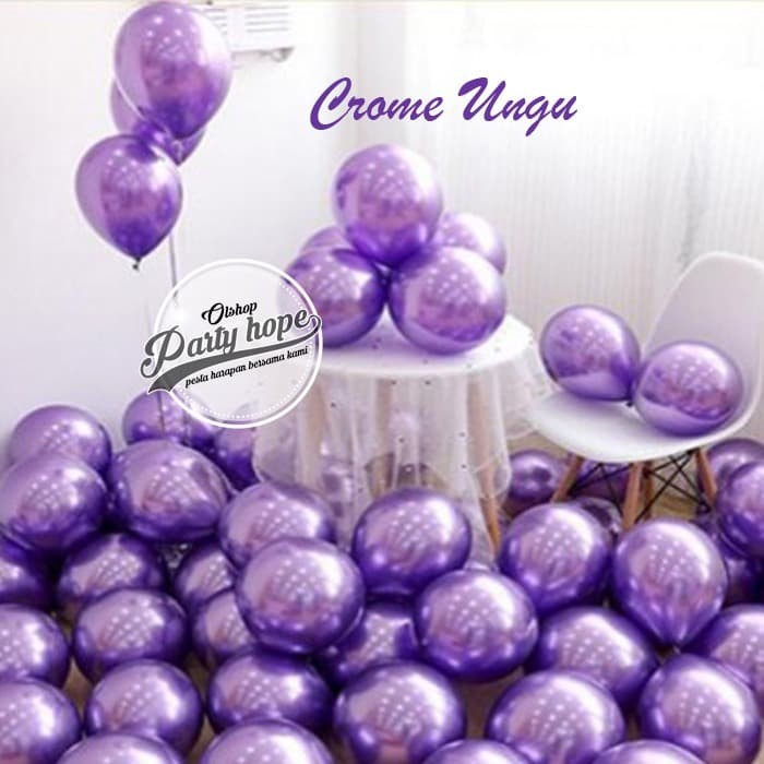 Balon Chrome Ungu / Balon Metalik Chrome / Ballon Latex Metalic Chrome ...