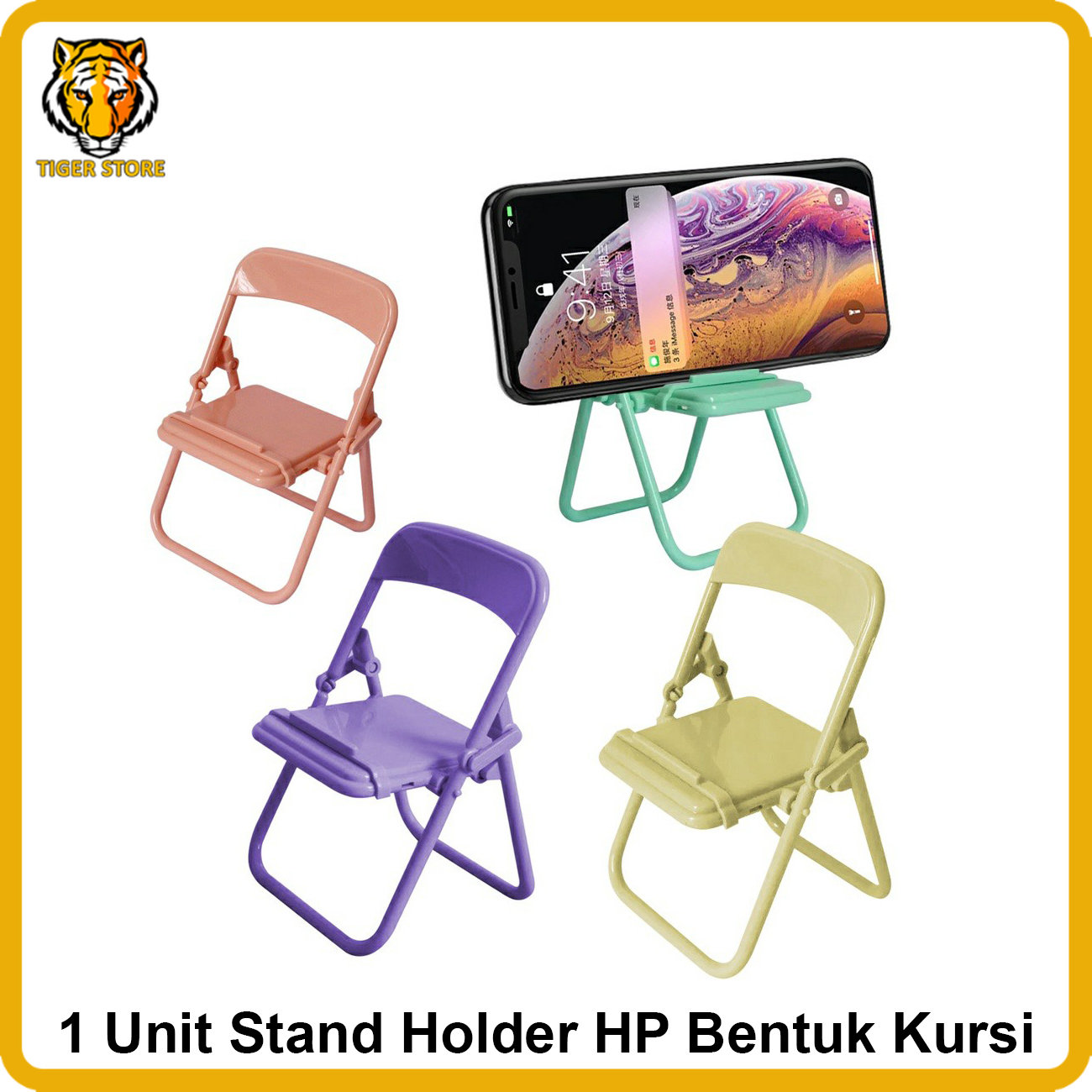 Stand Holder Hp Bentuk Kursi / Stand Hp Kursi Lipat Warna Macaron Tiger ...