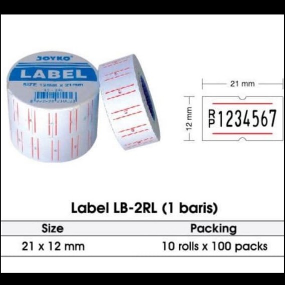 Kertas Label Roll JOYKO 1Baris 1Line/Kertas Label Harga/Lebel Harga ...