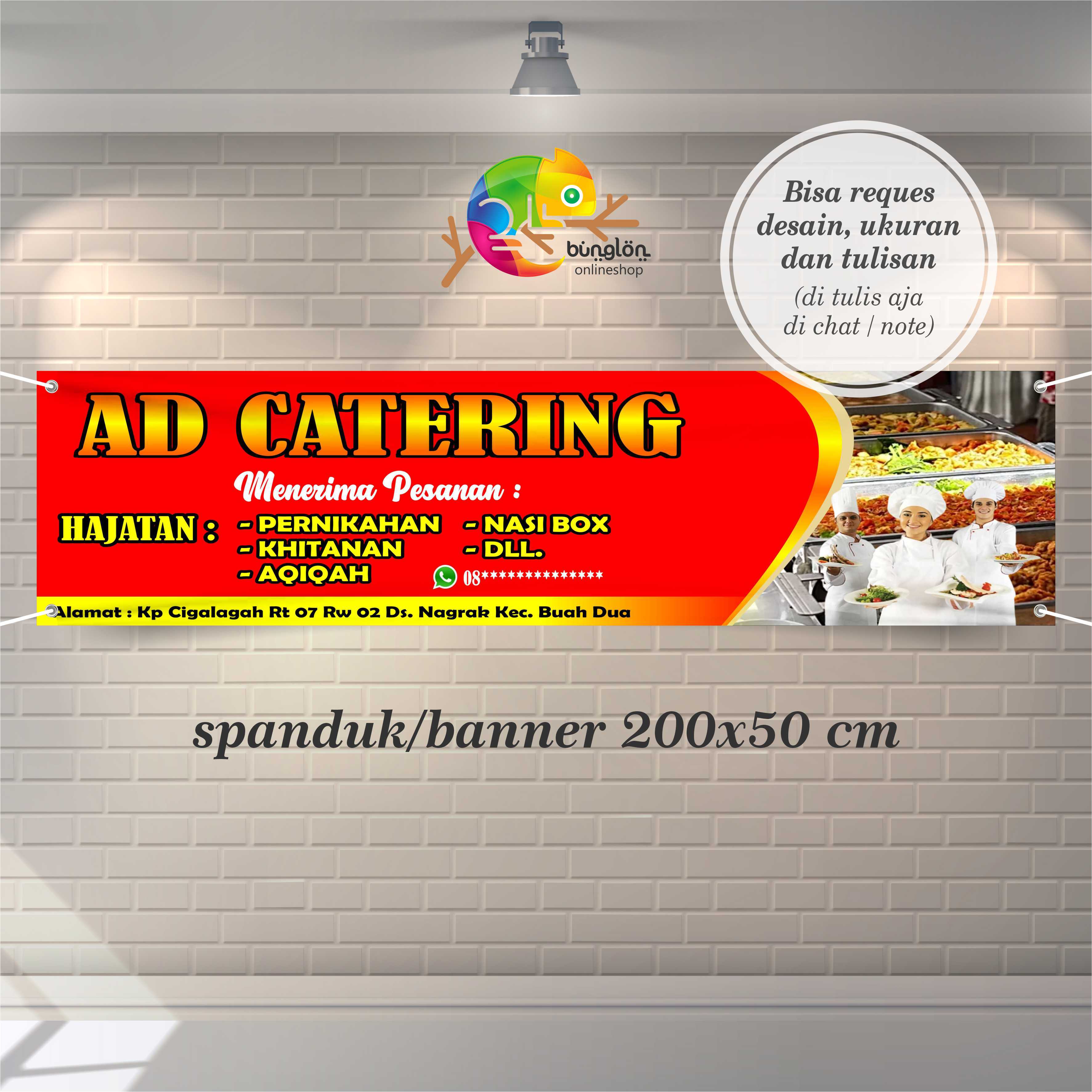 Size 200x50 Spanduk Banner Catering Bisa Custom Desain | Lazada Indonesia