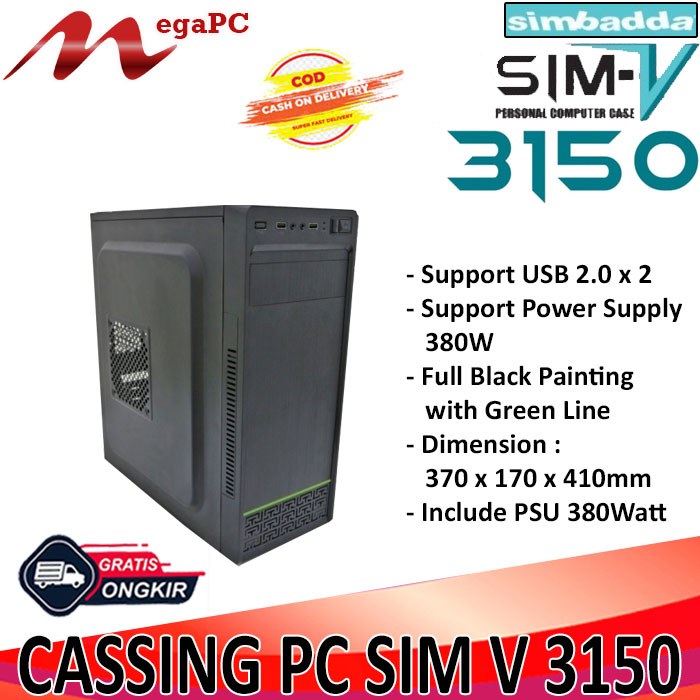pc case simbadda simv 3150 + psu 380Watt | Lazada Indonesia