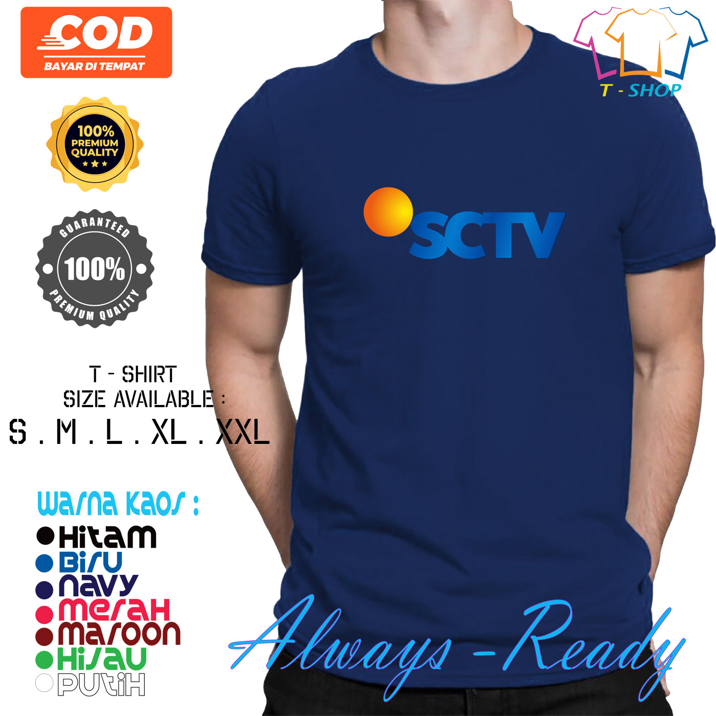 Kaos Baju SCTV Crew Logo Baju Perusahaan TV Swasta Indonesia Keren ...