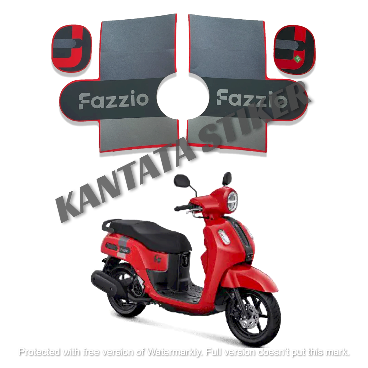 STIKER STRIPING LIS LES BODY MOTOR YAMAHA FAZZIO 2022 HYBRID MERAH ...