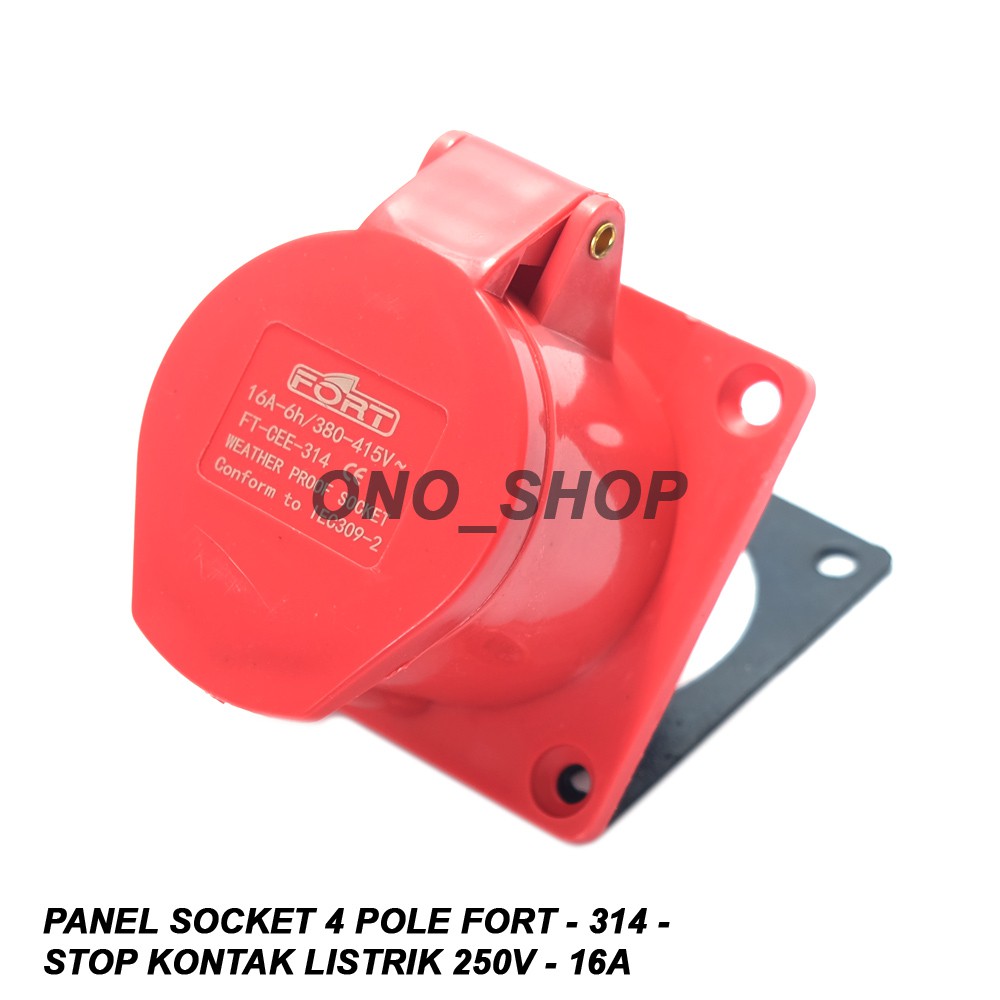 Panel Socket 4 Pole FORT - 314 - Stop Kontak Listrik 250V - 16A ...