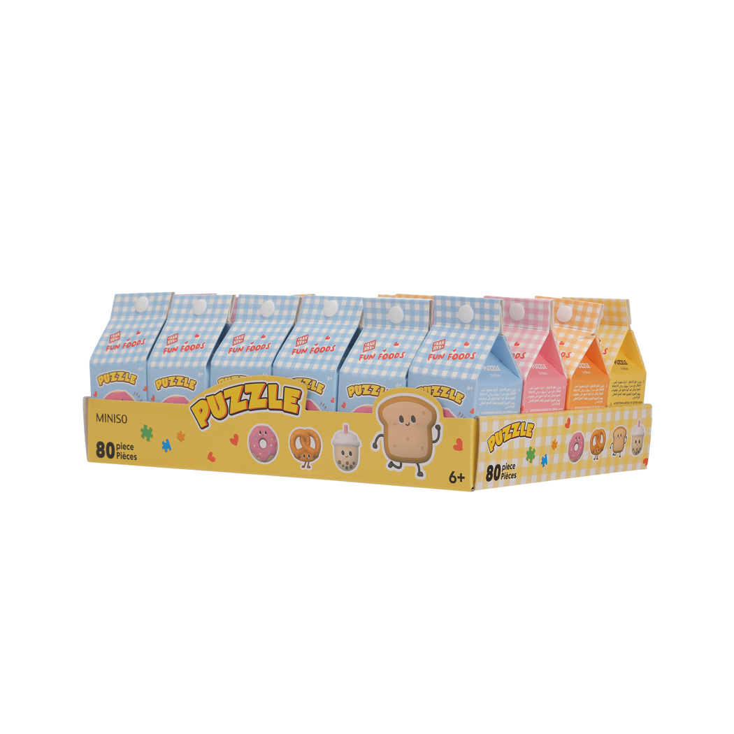 MINISO puzzles Happy Foods Collection 80-PieceFast Food Design Puzzle ...