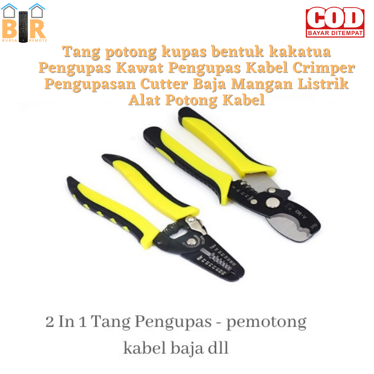 TANG KUPAS POTONG KABEL POTONG 8 INCH 200 MM WIRE STRIPPER 3IN1 Cutter ...